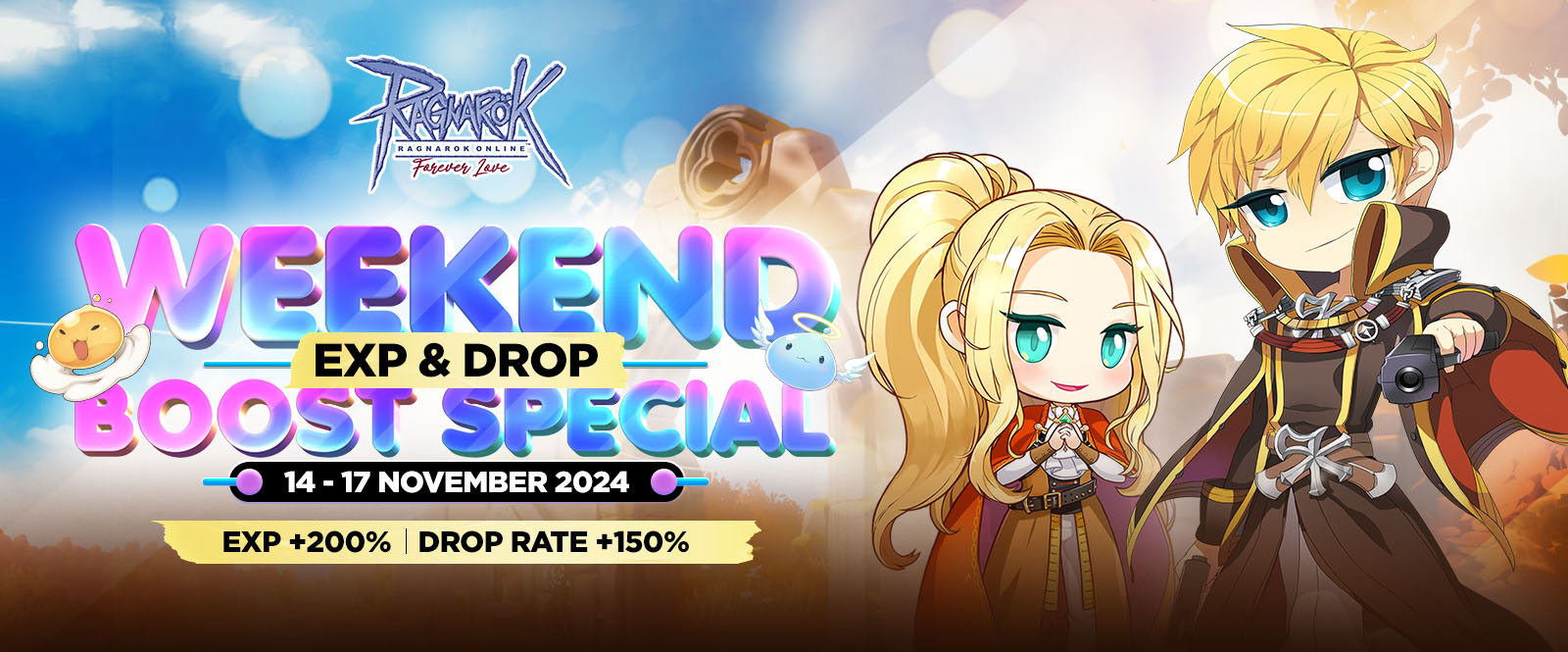 RAGNAROK : FOREVER LOVE | Weekend EXP & Drop Rate Boost 14 November 2024!
